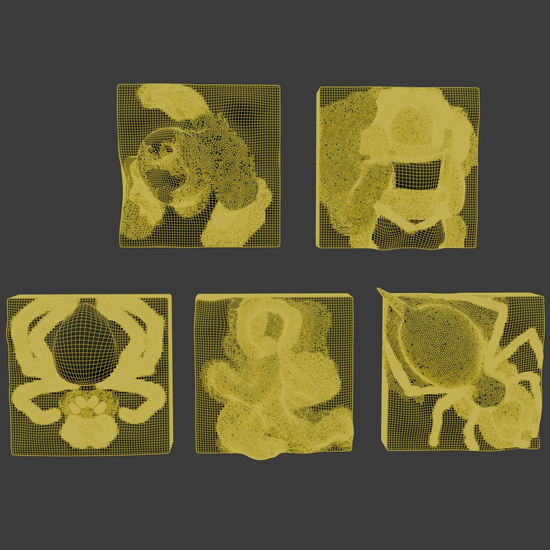 Set Of Tiles With Astronaut And Insects 3D - TurboSquid 2317562