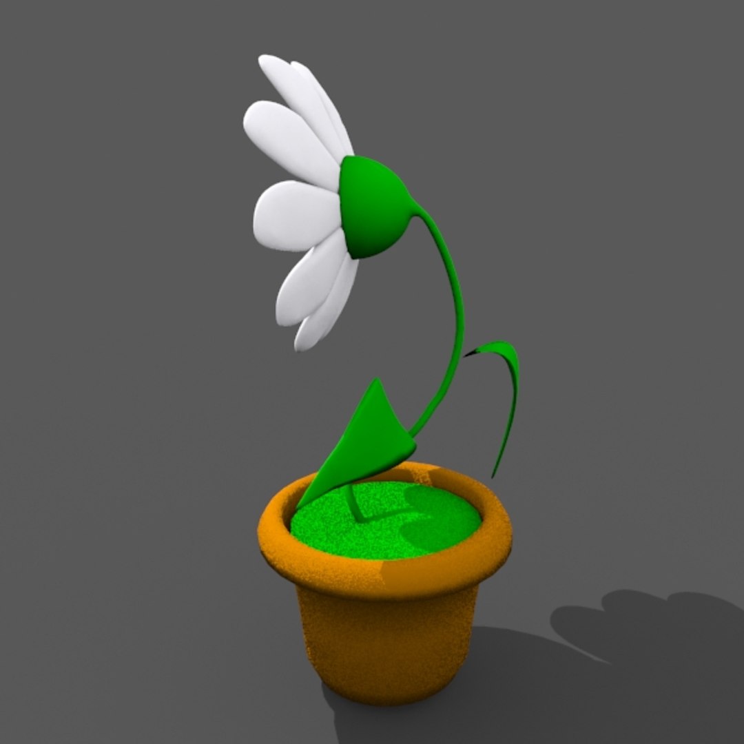 cartoon flower toon 3d model
