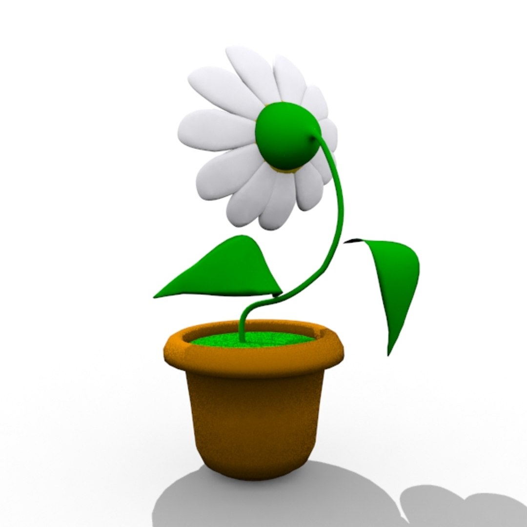 cartoon flower toon 3d model