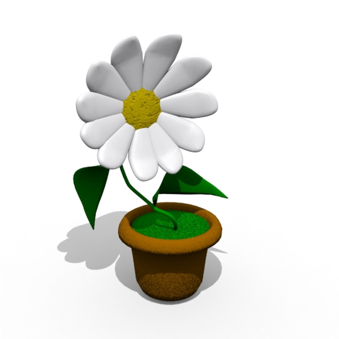 cartoon flower toon 3d model