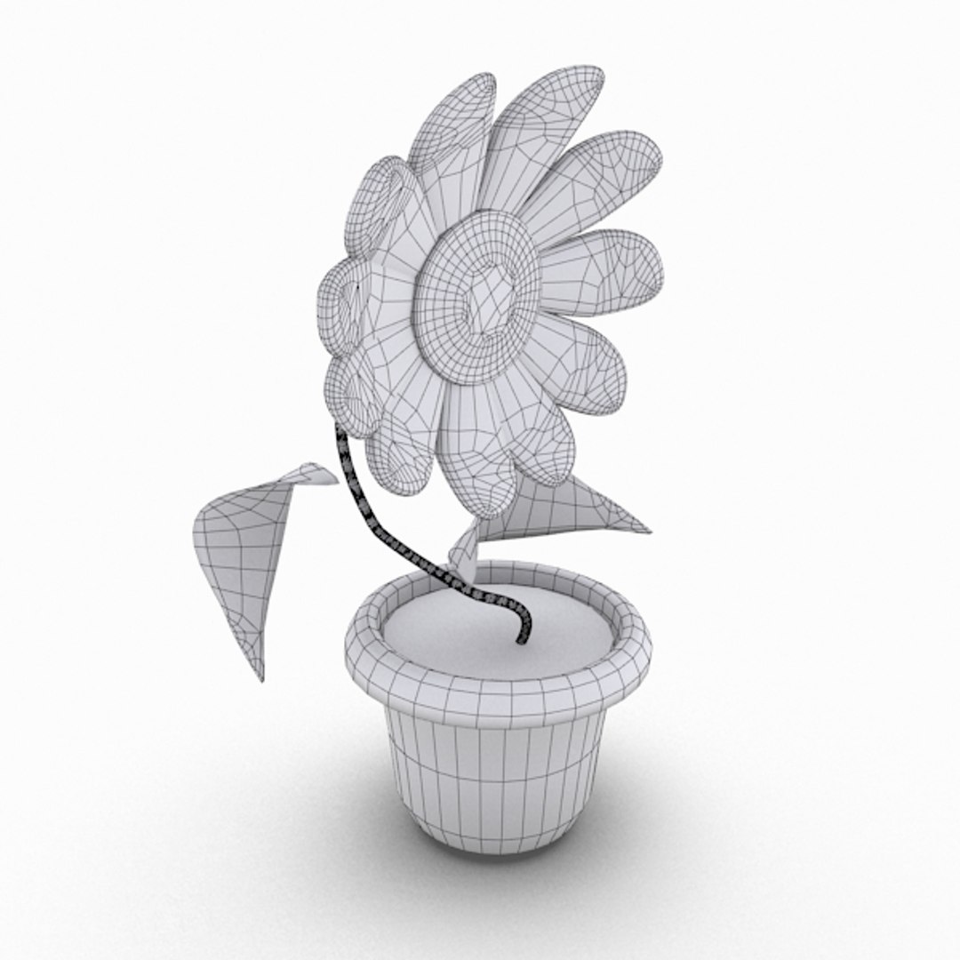 cartoon flower toon 3d model