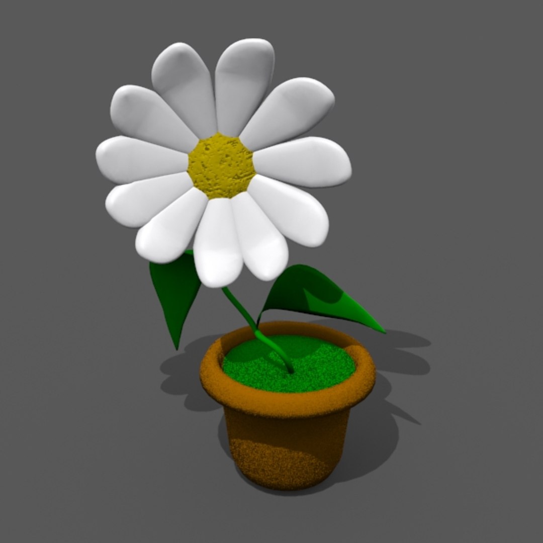 cartoon flower toon 3d model
