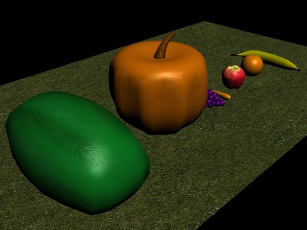 modelo 3d Paquete de frutas y verduras Low Poly - TurboSquid 577324