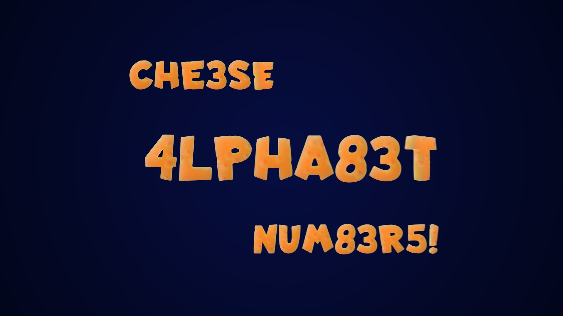 3D Cheese Alphabet Numbers - TurboSquid 2099330