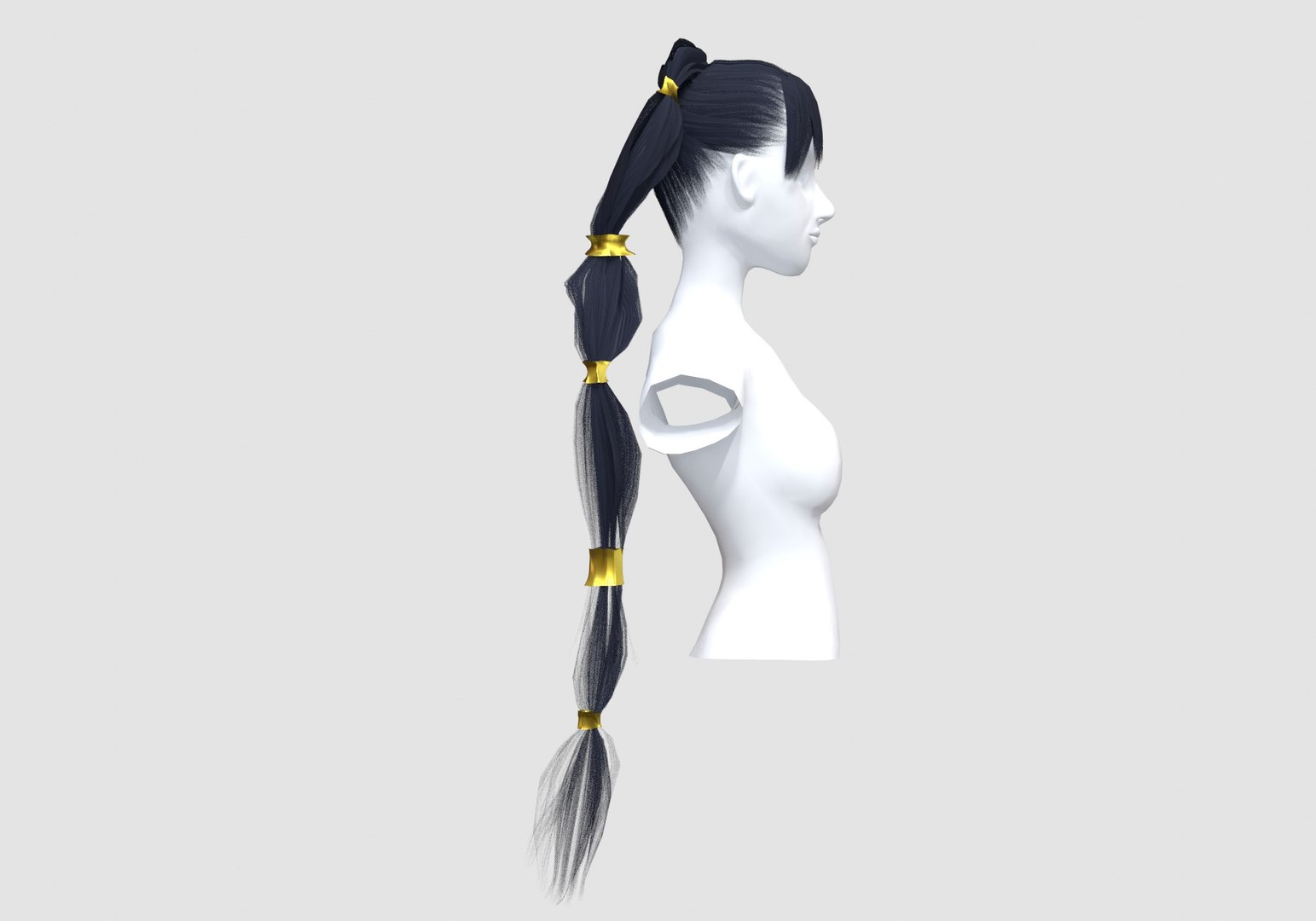 3D Pigtail Long Hairstyle - TurboSquid 1940713