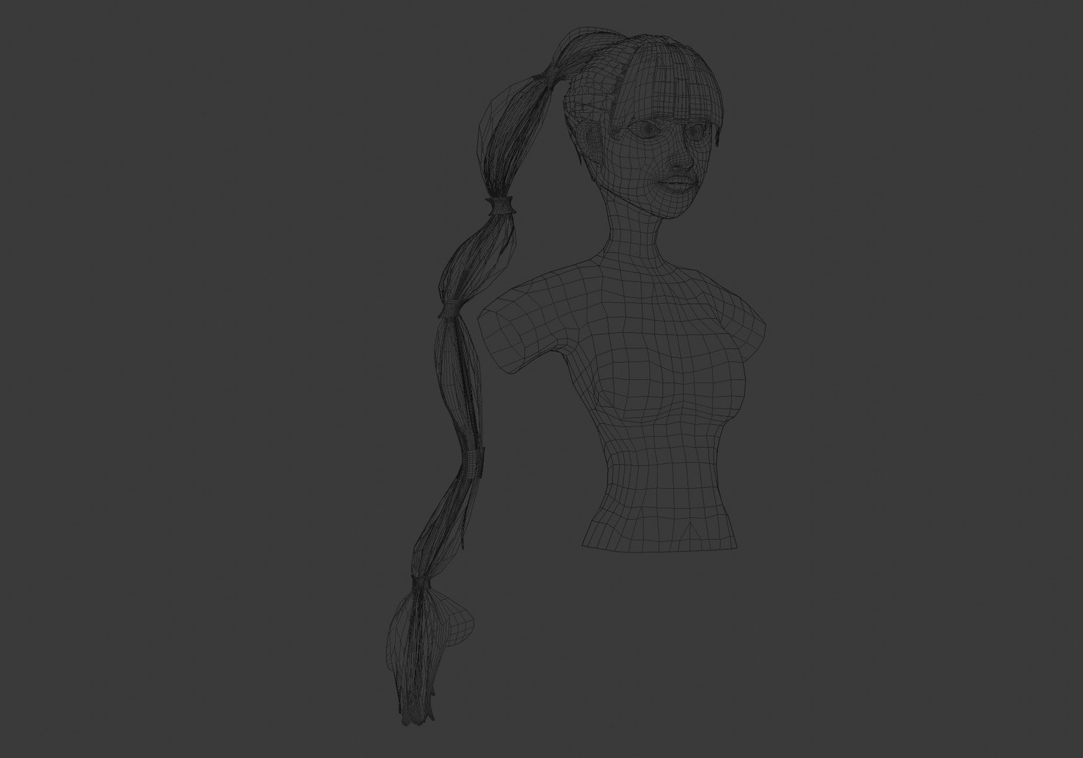 3D Pigtail Long Hairstyle - TurboSquid 1940713