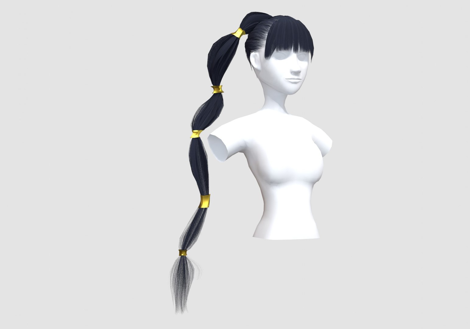 3D Pigtail Long Hairstyle - TurboSquid 1940713