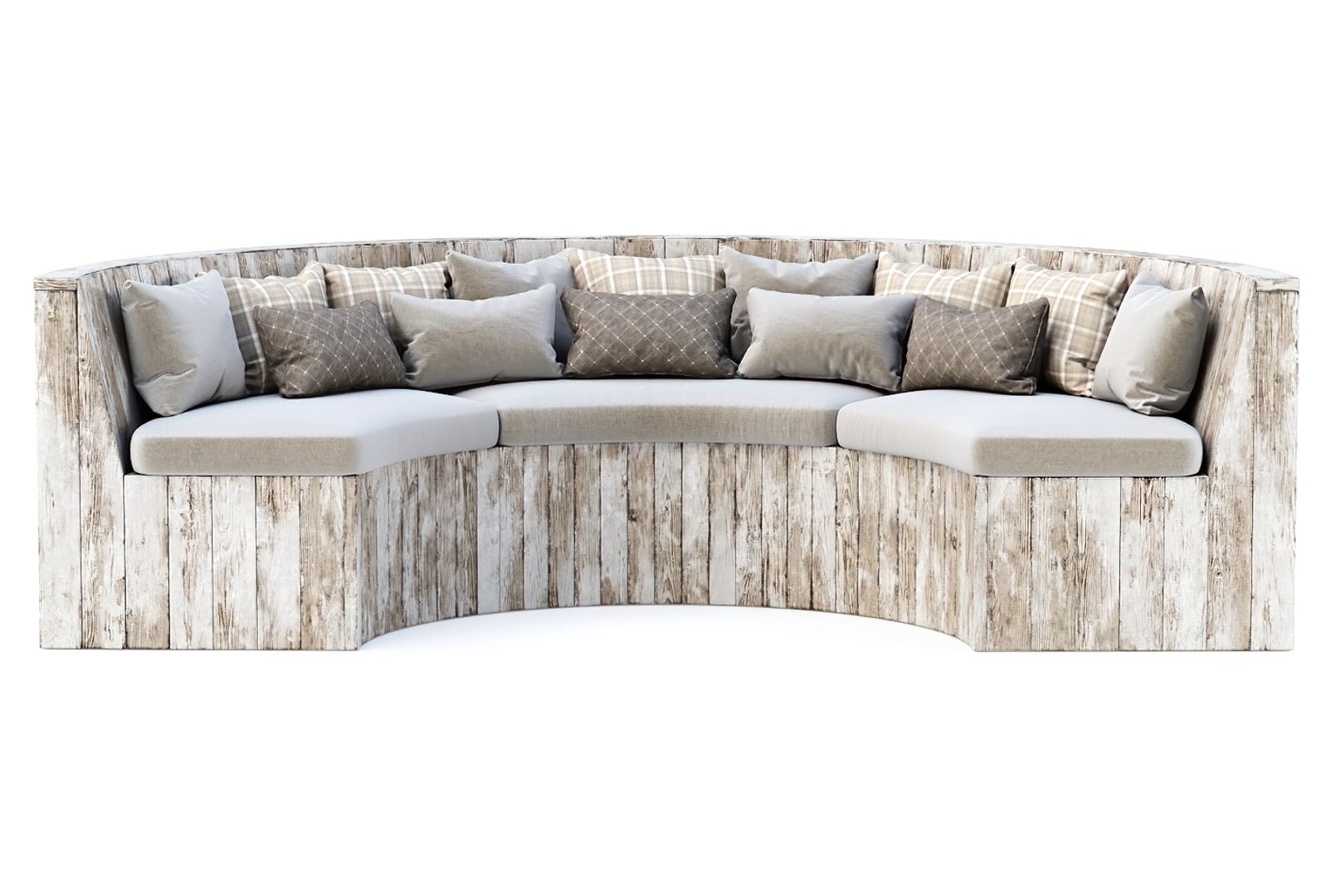 3D Eric Wooden Round Restaurant Sofa - TurboSquid 1998064