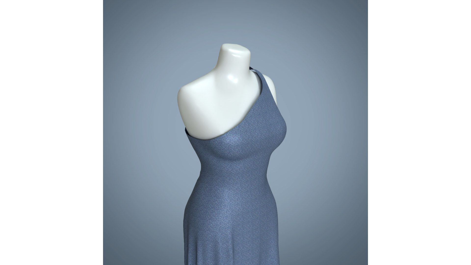 Woman Mannequin Blue Dress Model - TurboSquid 2281313