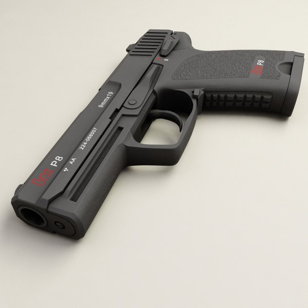 modelo 3d Cuchillo KM2000 y pistola P8 (Alemania) - TurboSquid 483421