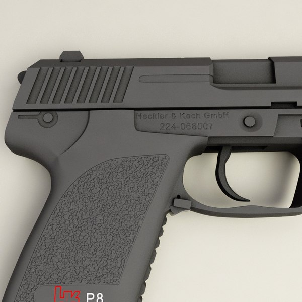 3d model of km2000 knife p8 pistol