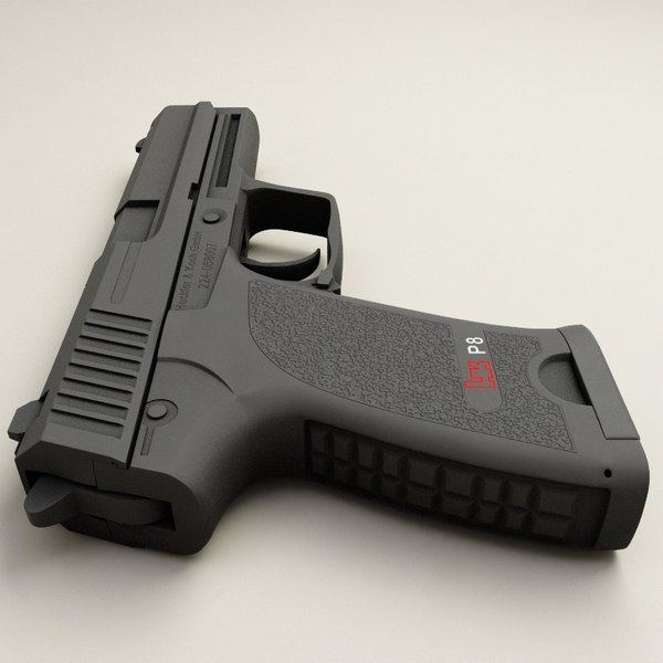 3d model of km2000 knife p8 pistol