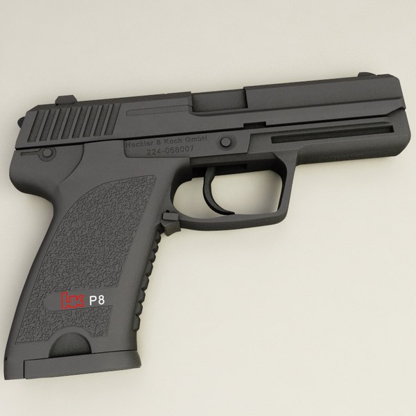 3d model of km2000 knife p8 pistol