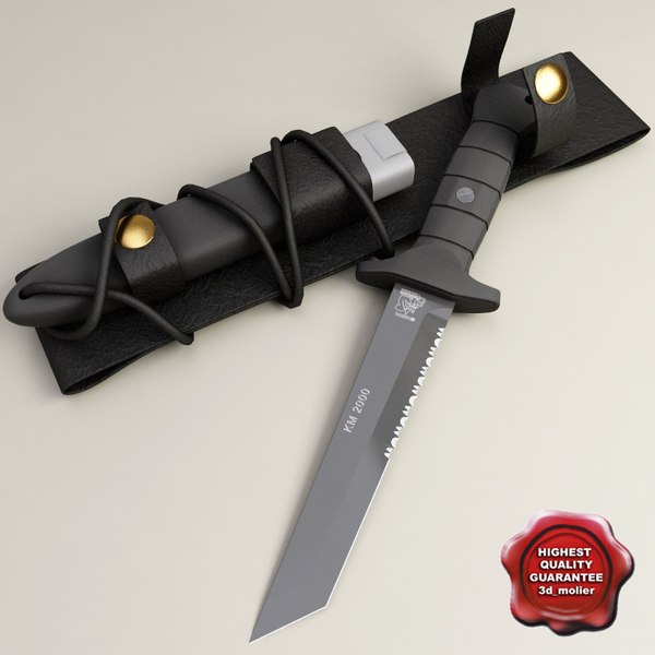 3d model of km2000 knife p8 pistol