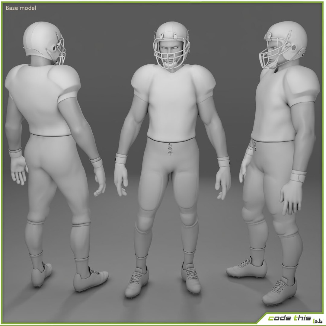 Team Player American Football 3d Obj