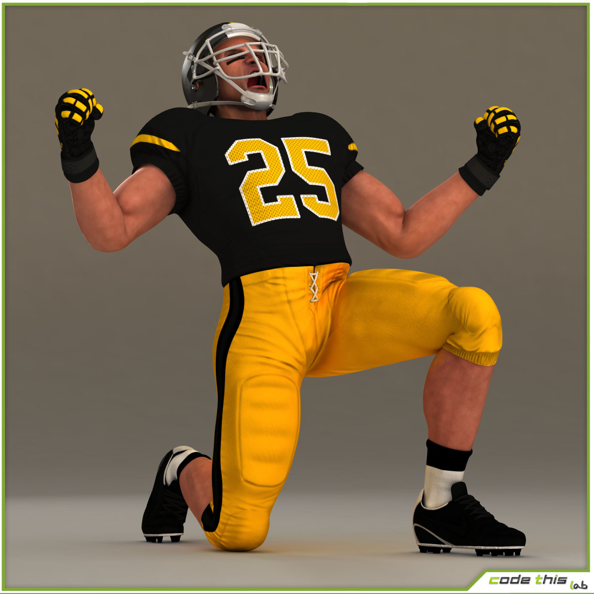 team player american football 3d obj
