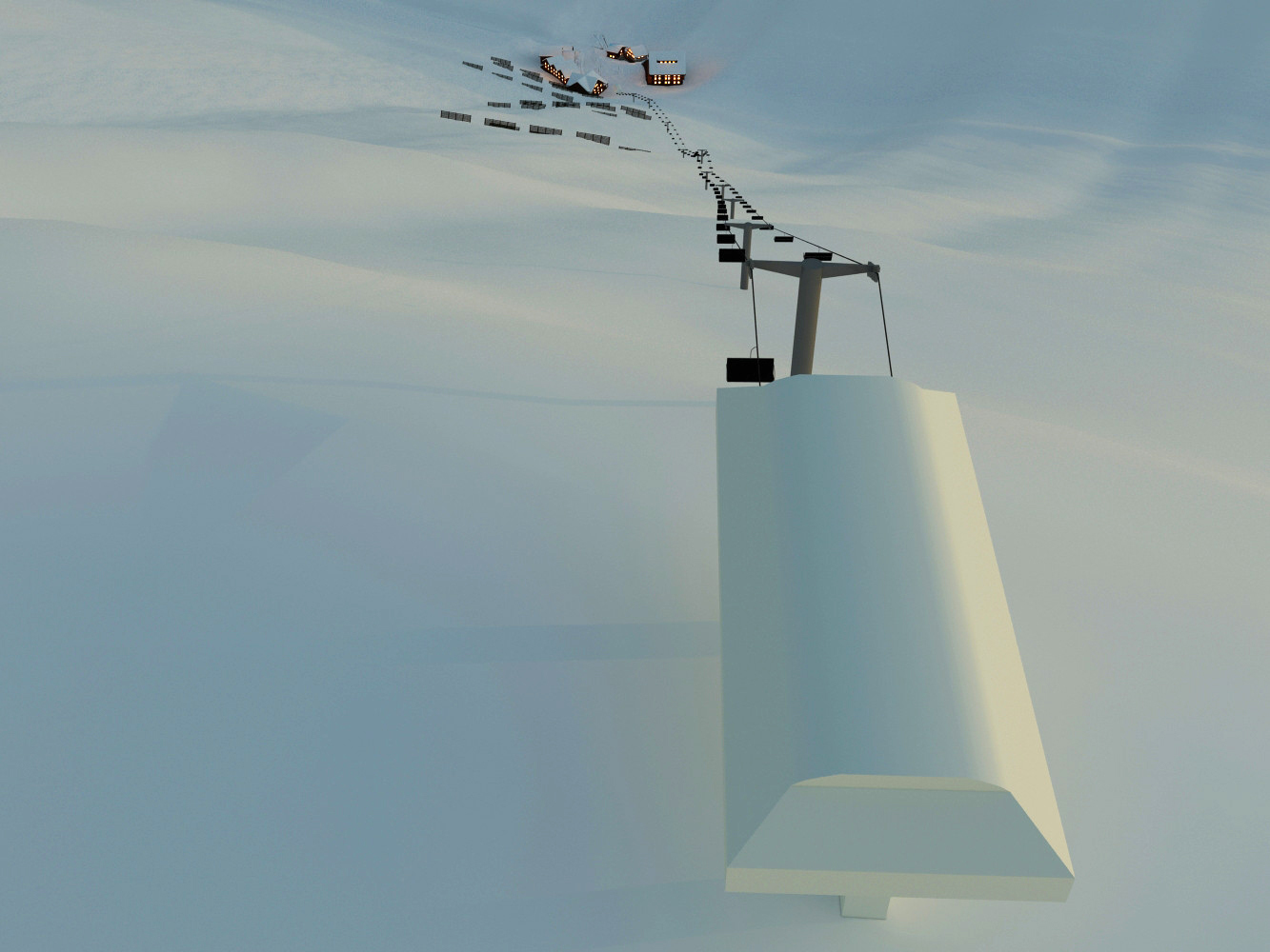 ski town scene 3d model