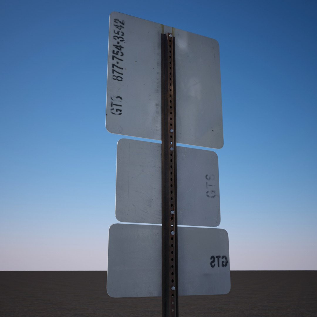 3d Model Of Construction Sign