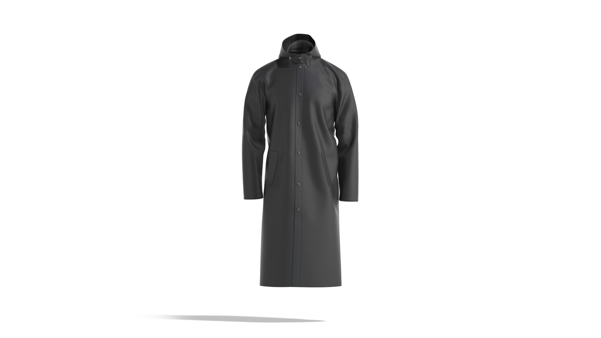 Black Rain Coat - Waterproof Raincoat Jacket 3D Model - TurboSquid 2130767