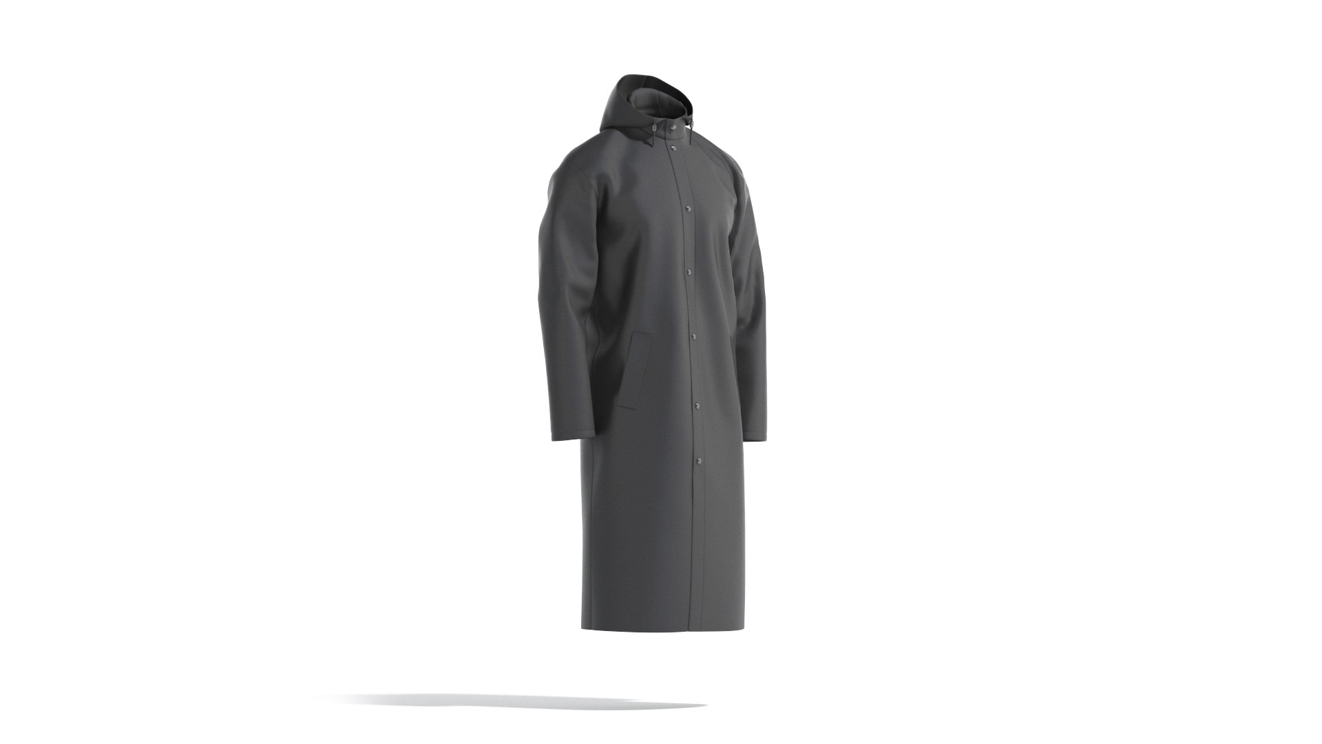 Black Rain Coat - Waterproof Raincoat Jacket 3D Model - TurboSquid 2130767