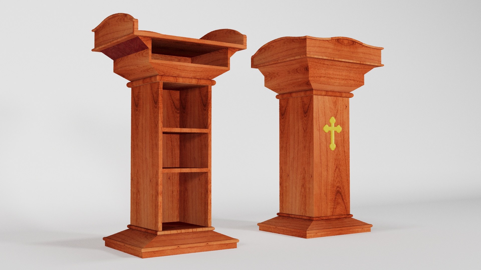 3D model Podium with cherry wood texture - TurboSquid 2101919