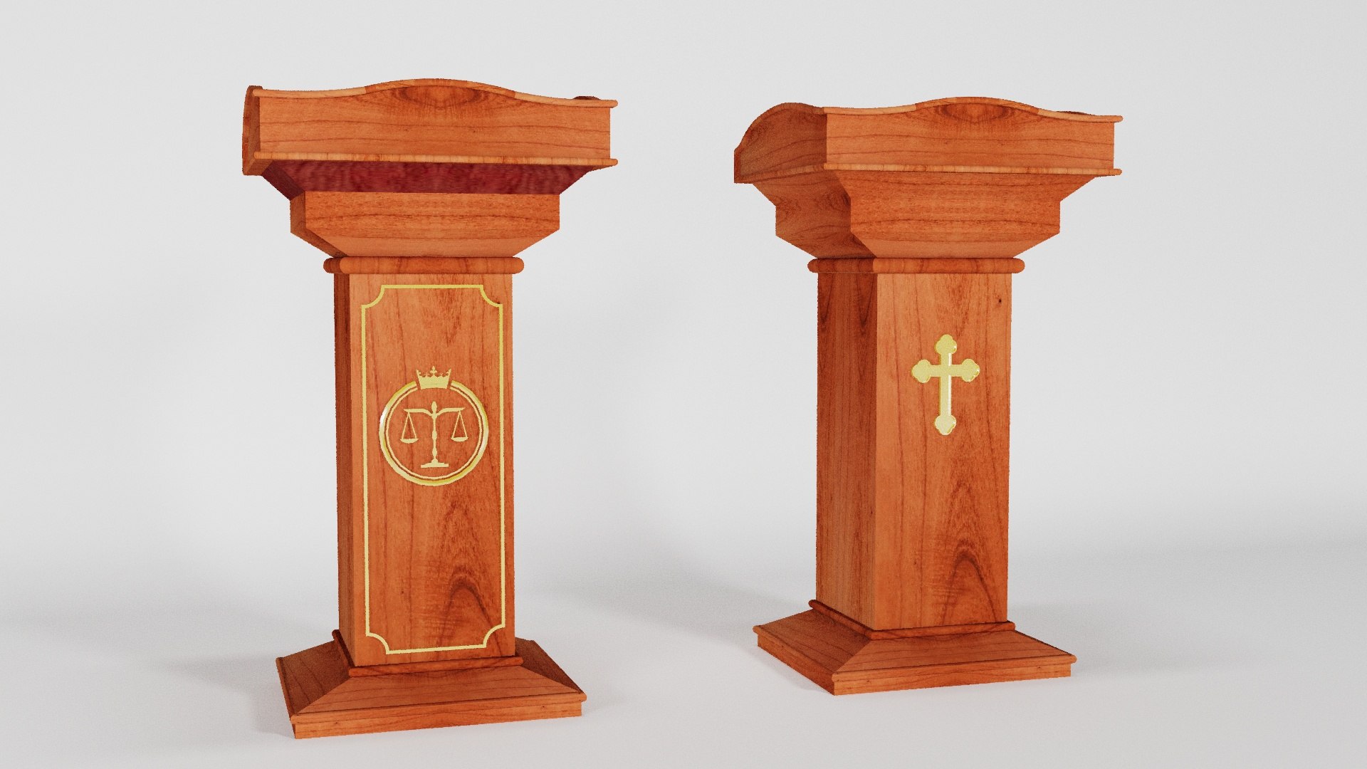 3D model Podium with cherry wood texture - TurboSquid 2101919