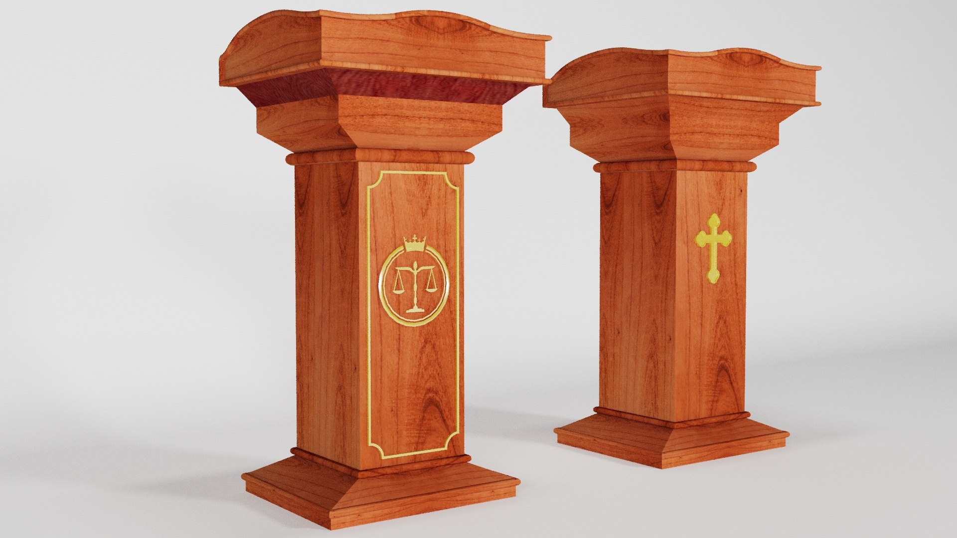 3D model Podium with cherry wood texture - TurboSquid 2101919