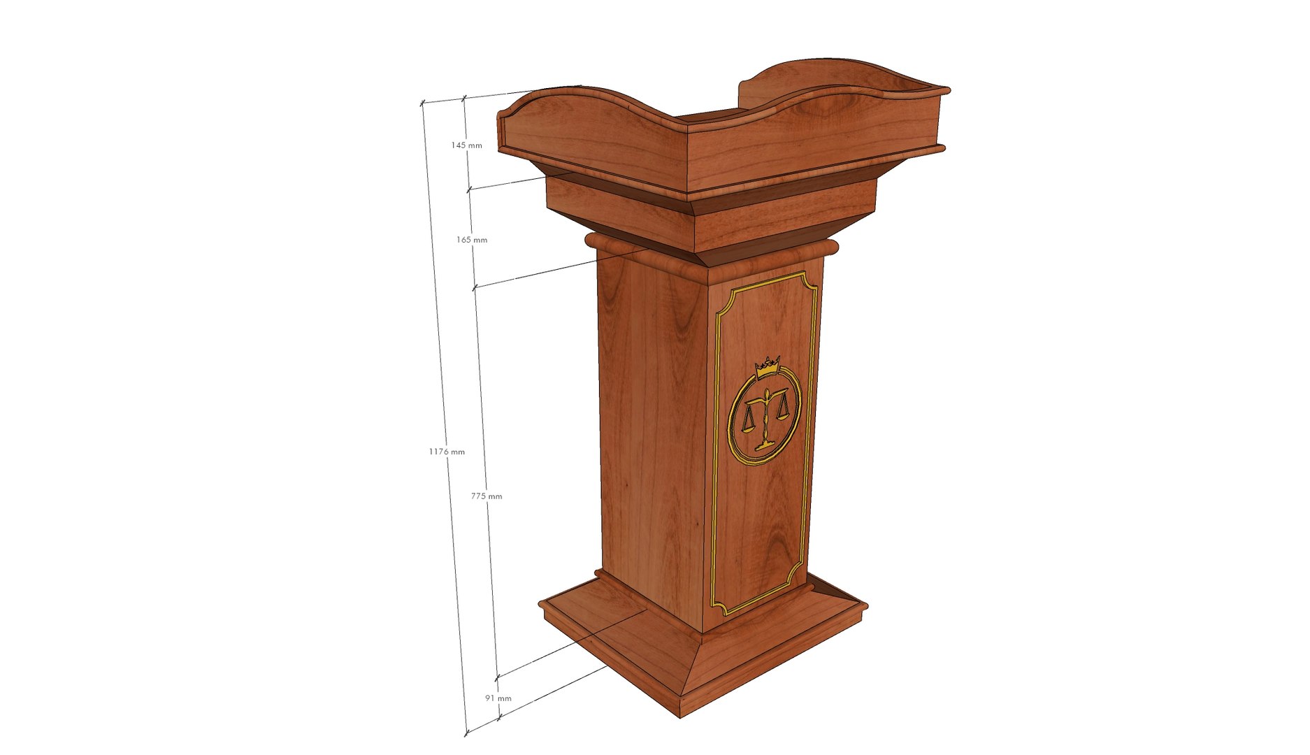 3D model Podium with cherry wood texture - TurboSquid 2101919