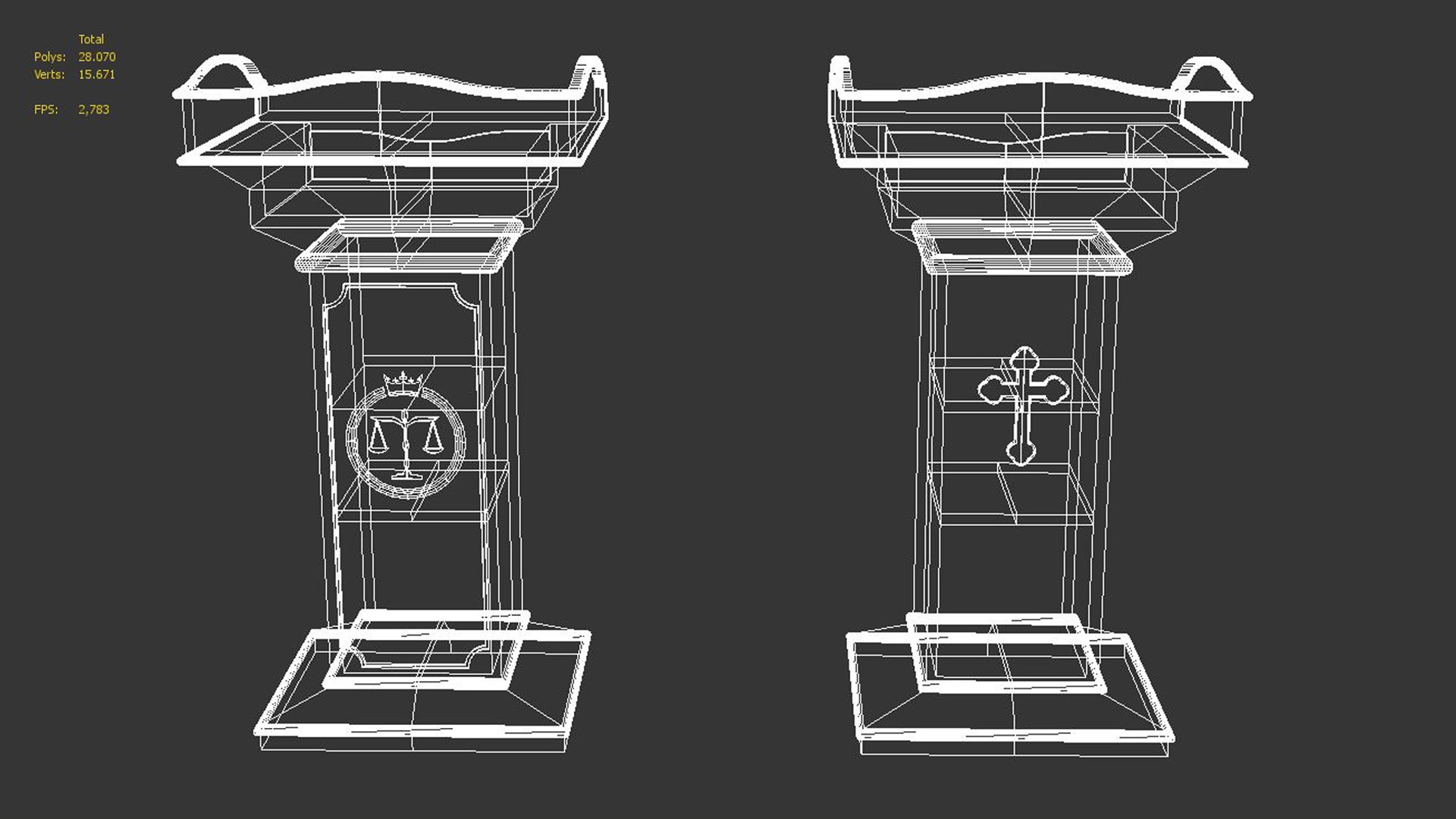3D model Podium with cherry wood texture - TurboSquid 2101919