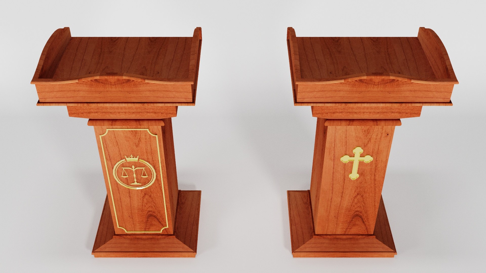 3D model Podium with cherry wood texture - TurboSquid 2101919