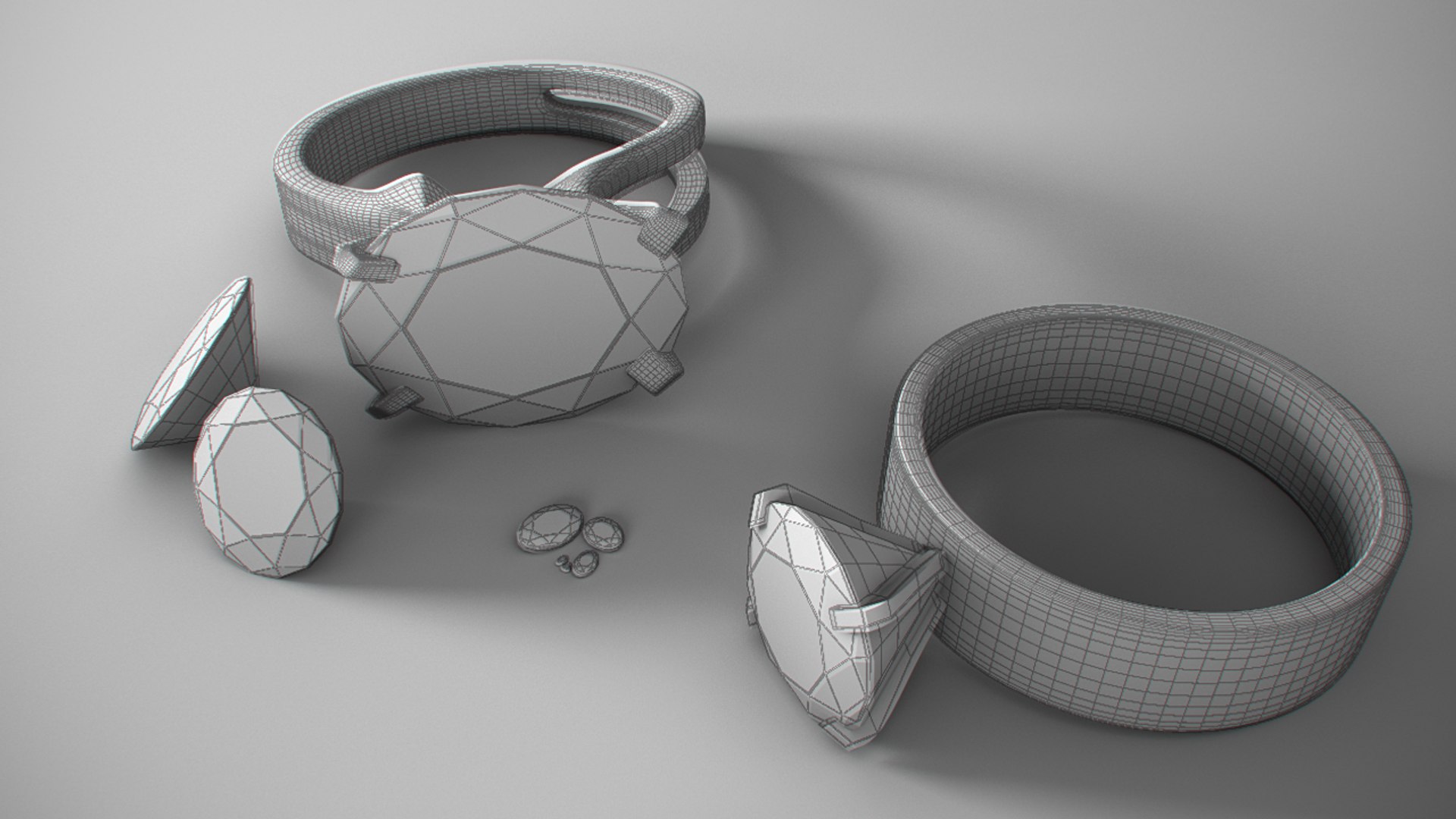 Gold Silver Ring 3d Obj