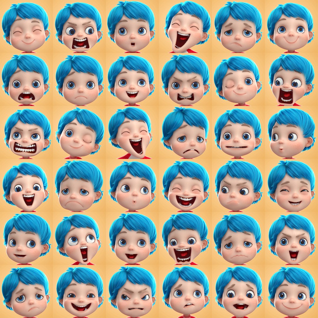 Boy Expressions 3D Model - TurboSquid 1415712