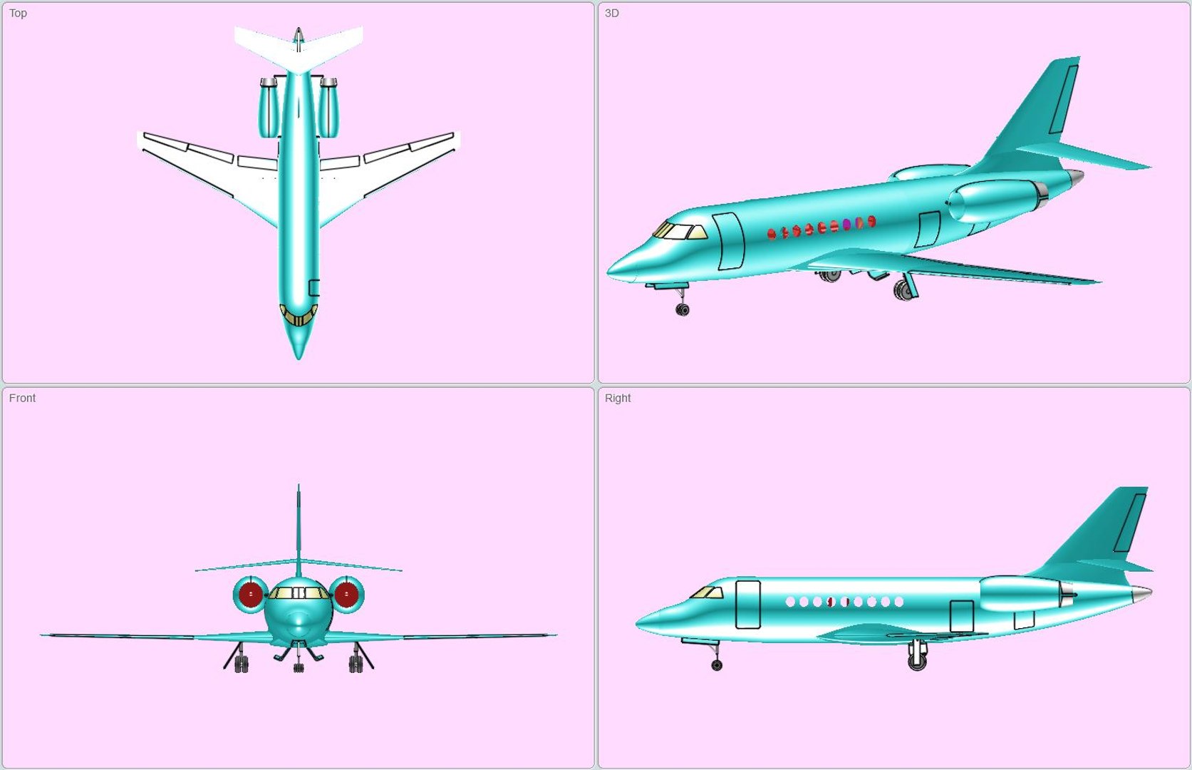 Dwg Dassault Falcon 2000s Aircraft