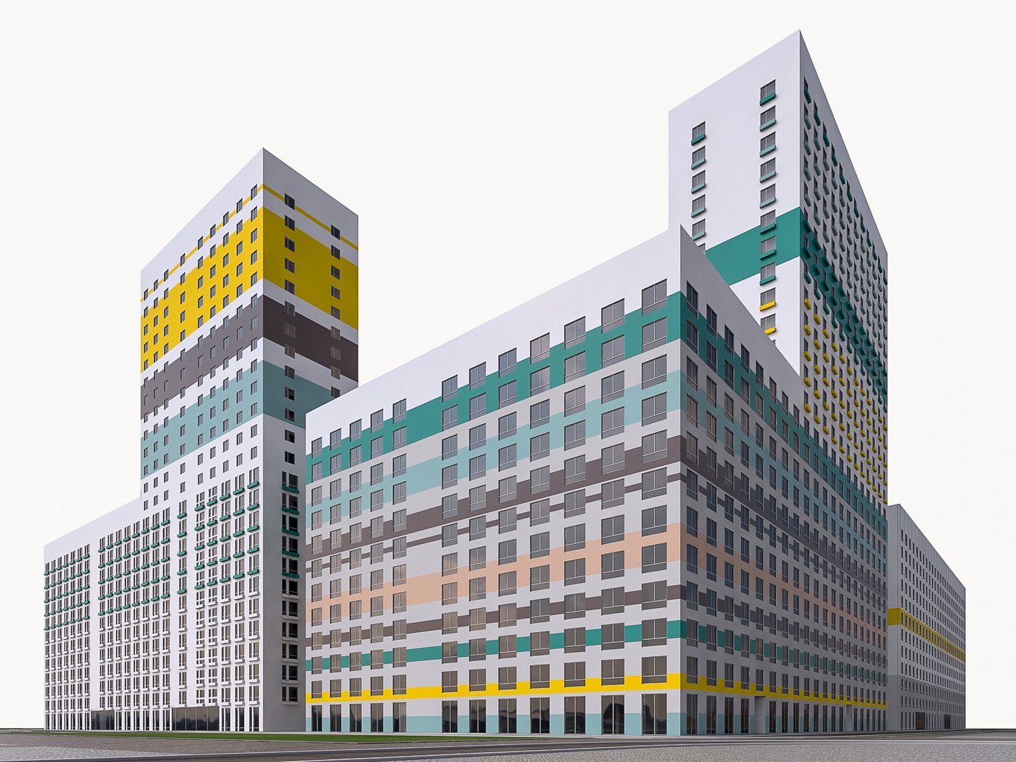 Modern Residential Complex Build 3D Model - TurboSquid 1259287