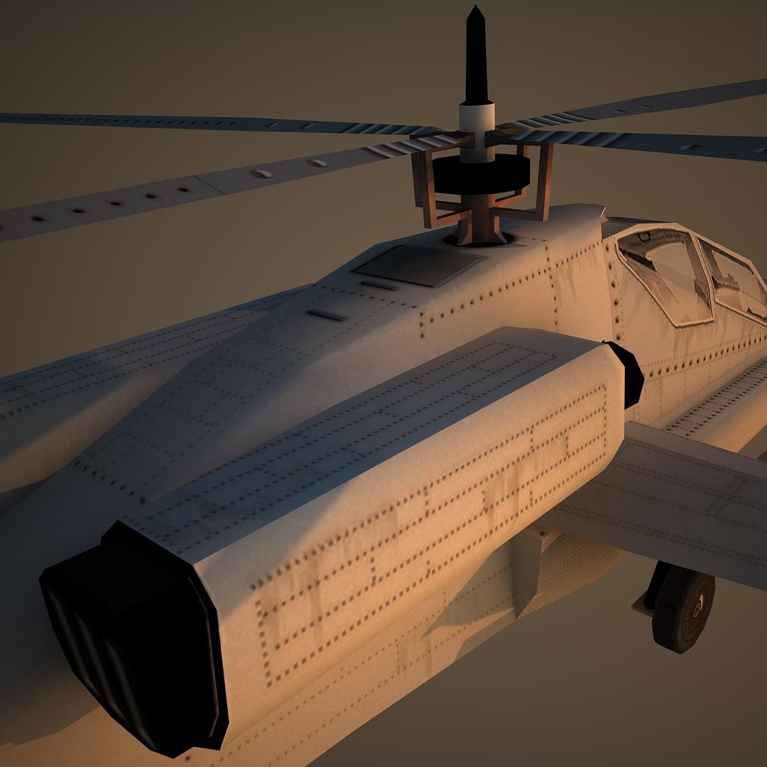 3d ah-64 apache basic attack helicopter model