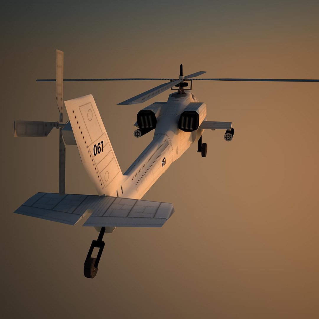 3d ah-64 apache basic attack helicopter model