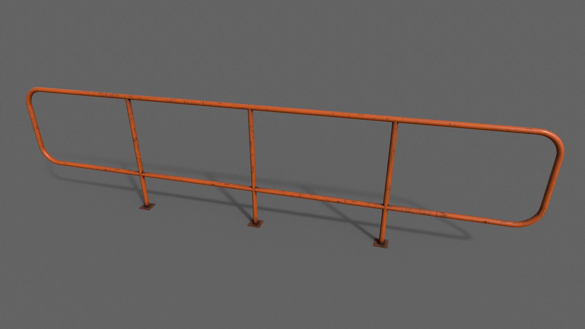PBR Pedestrian Guard Rail Orange V5 3D Model - TurboSquid 1867590