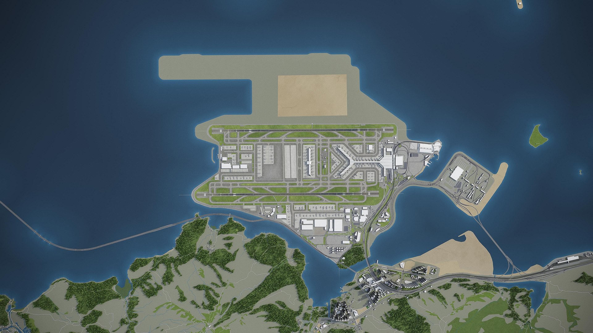 3D Model Hong Kong International Hkg - TurboSquid 1483433