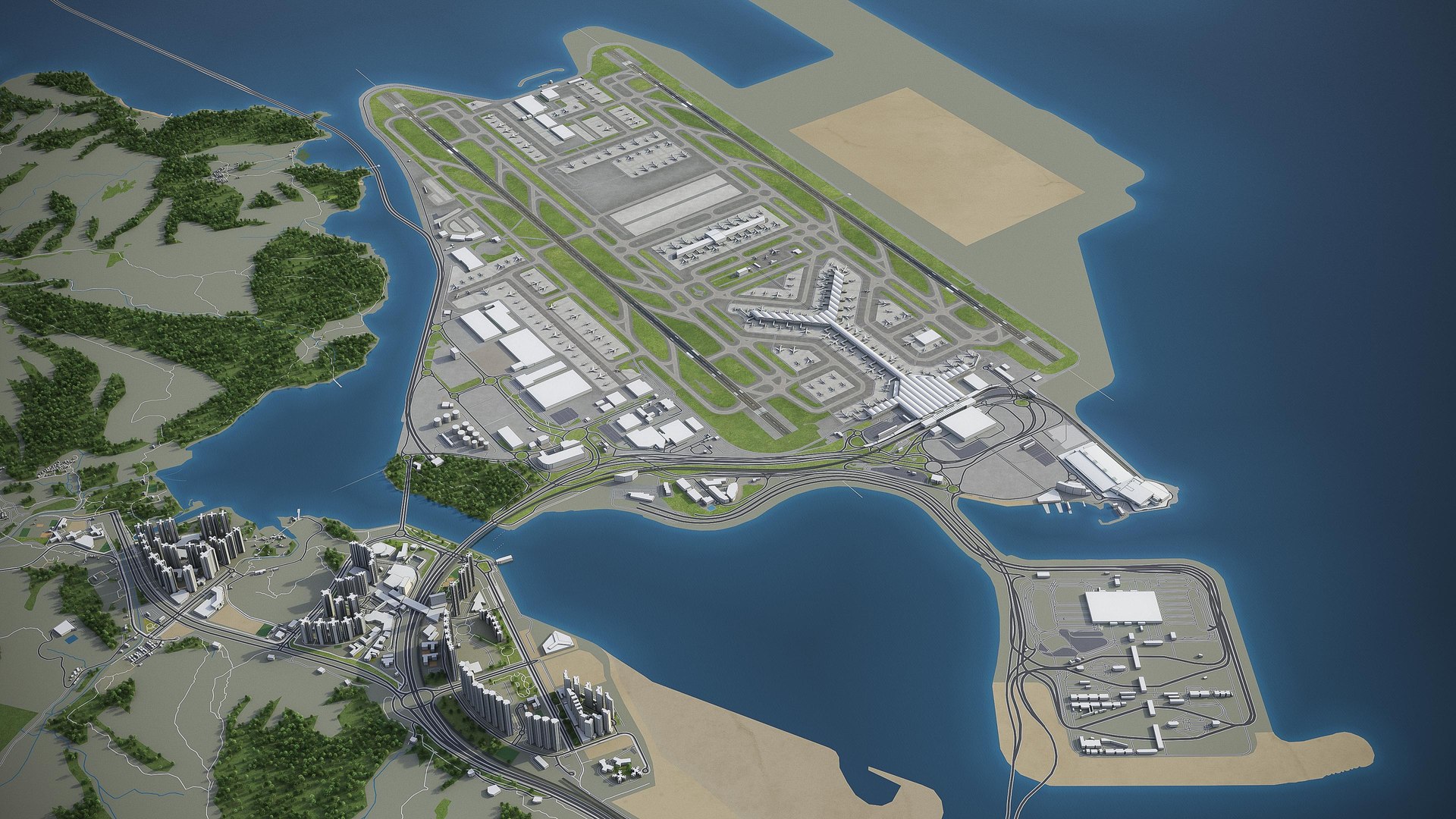 3D Model Hong Kong International Hkg - TurboSquid 1483433