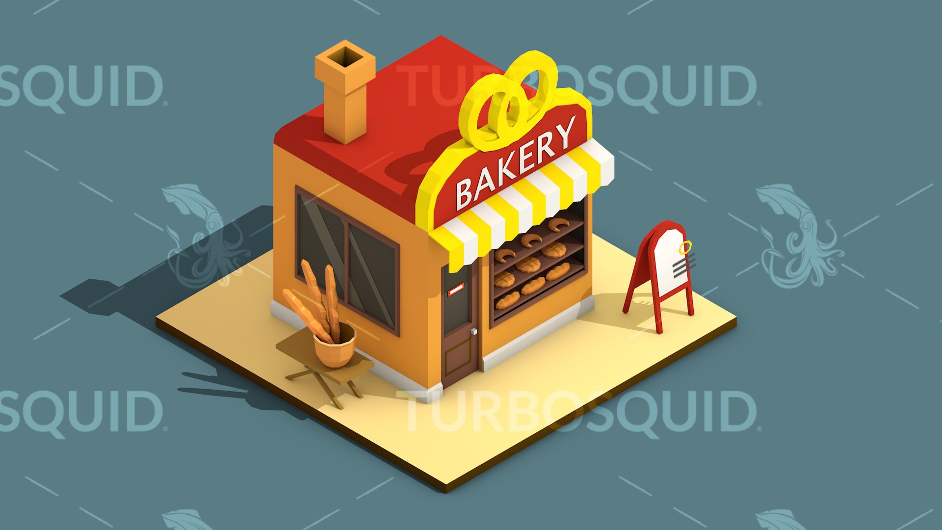 3D Low Poly Stores House ver 2 Isometric Low-poly 3D model - TurboSquid ...