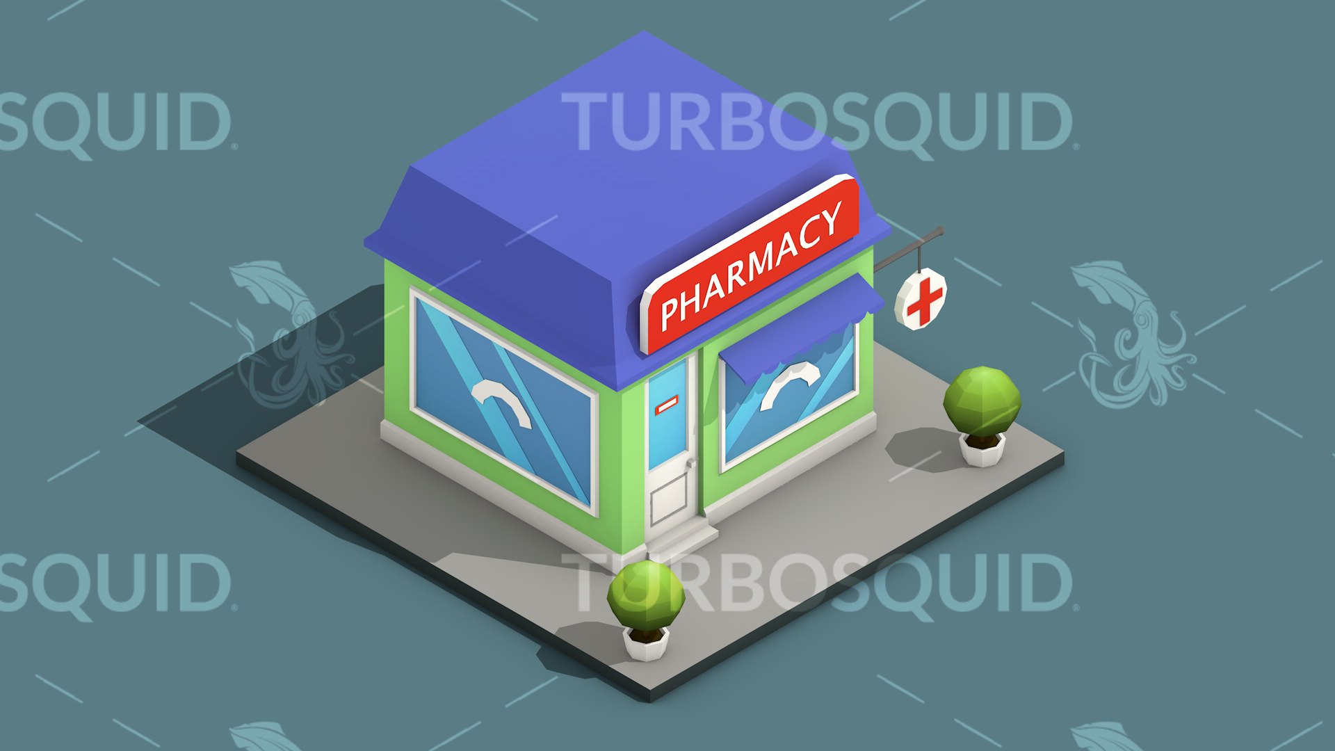 3D Low Poly Stores House Ver 2 Isometric Low-poly 3D Model - TurboSquid ...