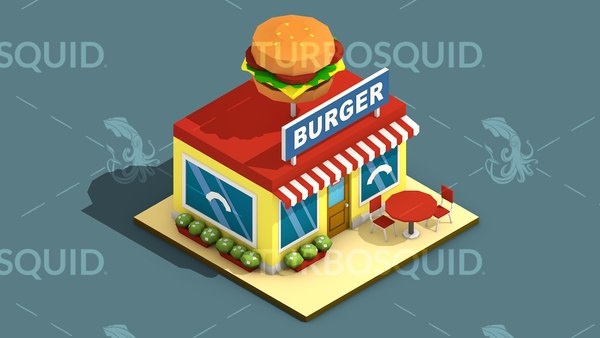 3D Low Poly Stores House ver 2 Isometric Low-poly 3D model - TurboSquid ...