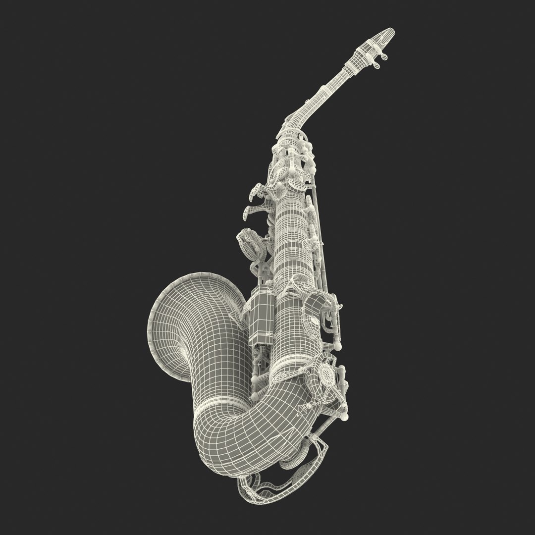 golden saxophone 3d model