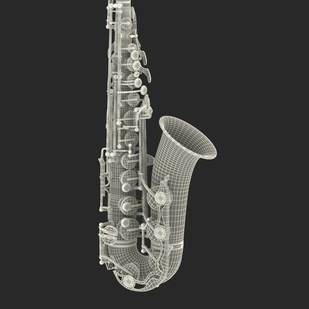 golden saxophone 3d model