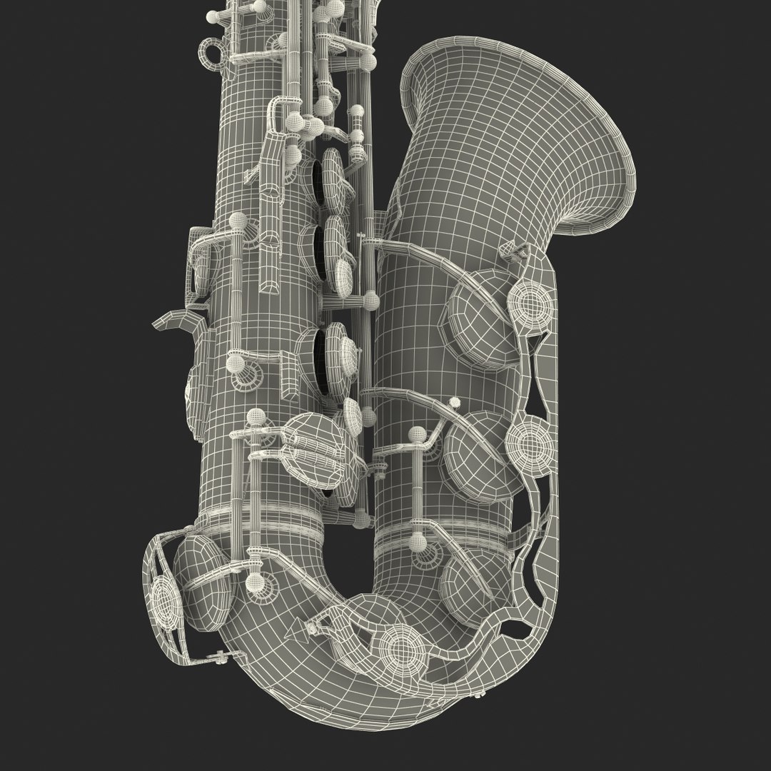 golden saxophone 3d model