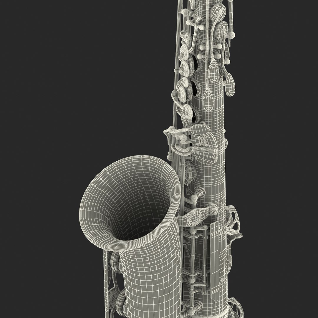 golden saxophone 3d model
