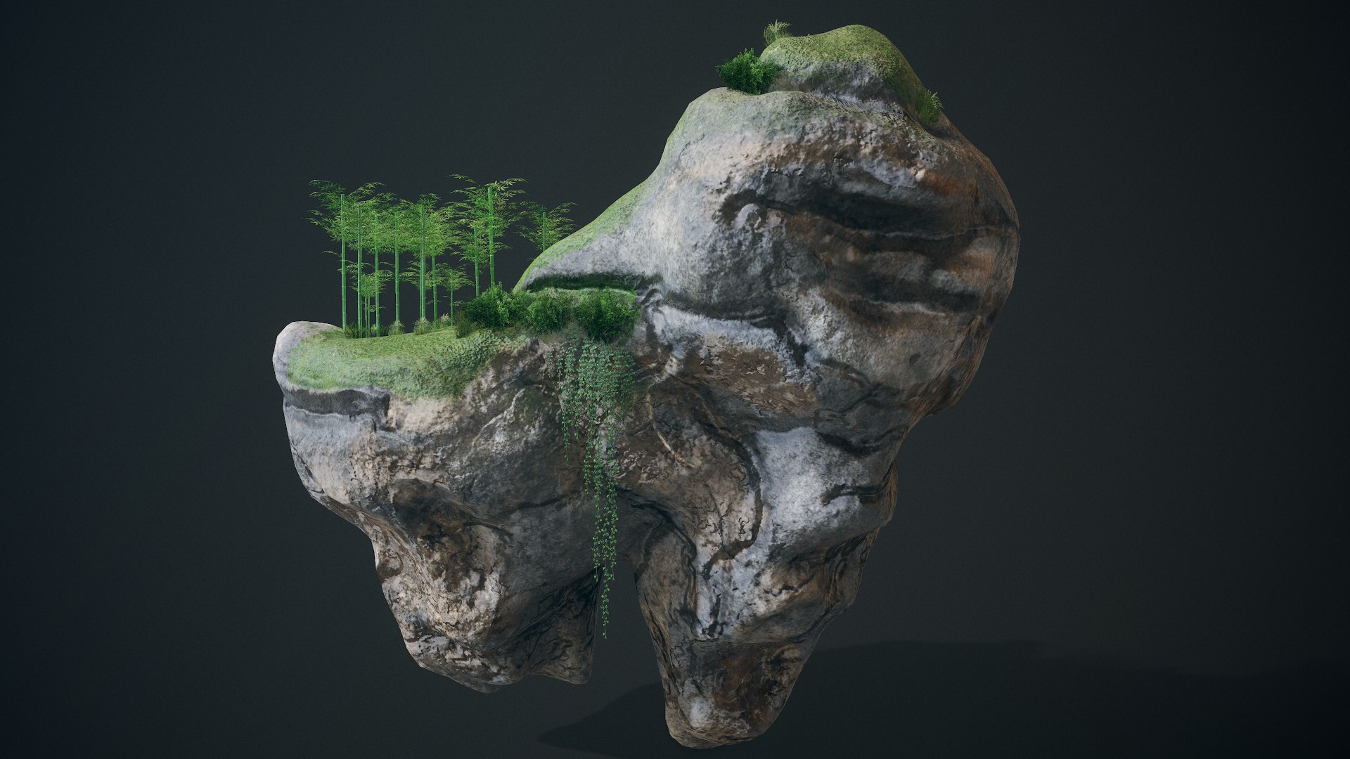 Floating Island Crystal Cave 3D Model - TurboSquid 1564439