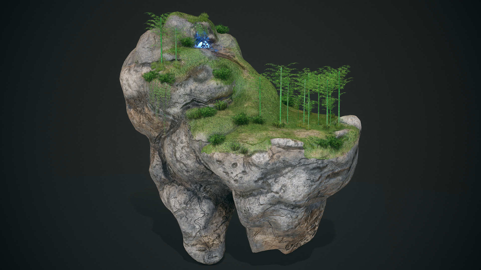 Floating Island Crystal Cave 3D Model - TurboSquid 1564439