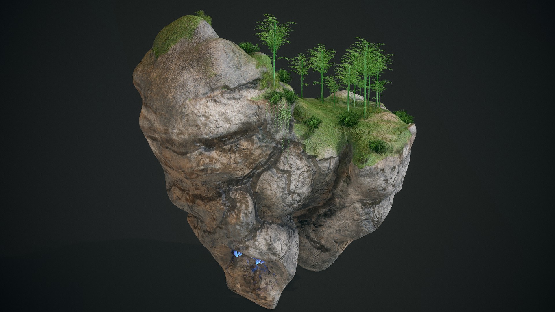 Floating Island Crystal Cave 3D Model - TurboSquid 1564439