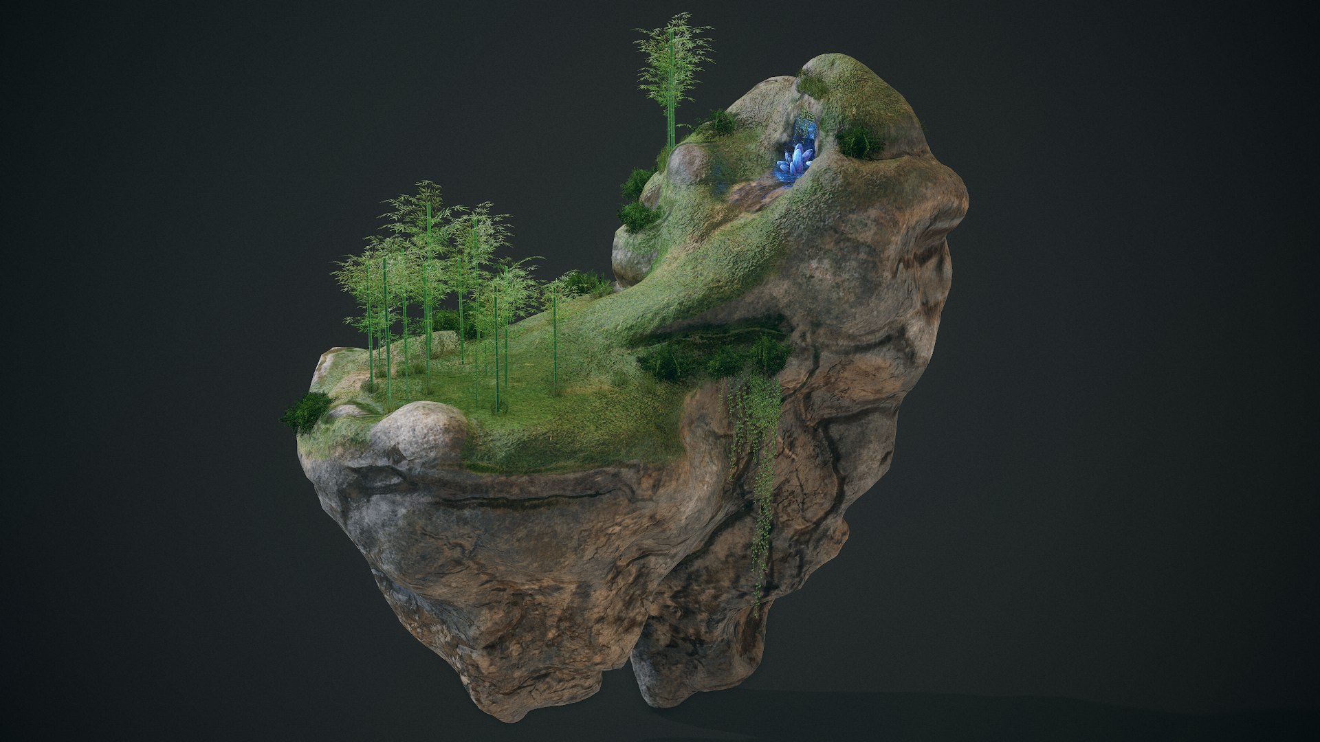 Floating Island Crystal Cave 3D Model - TurboSquid 1564439